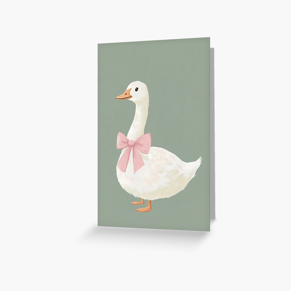 "Sage Green Silly Goose with Pink Bow Girl Nursery" Poster for Sale by ...