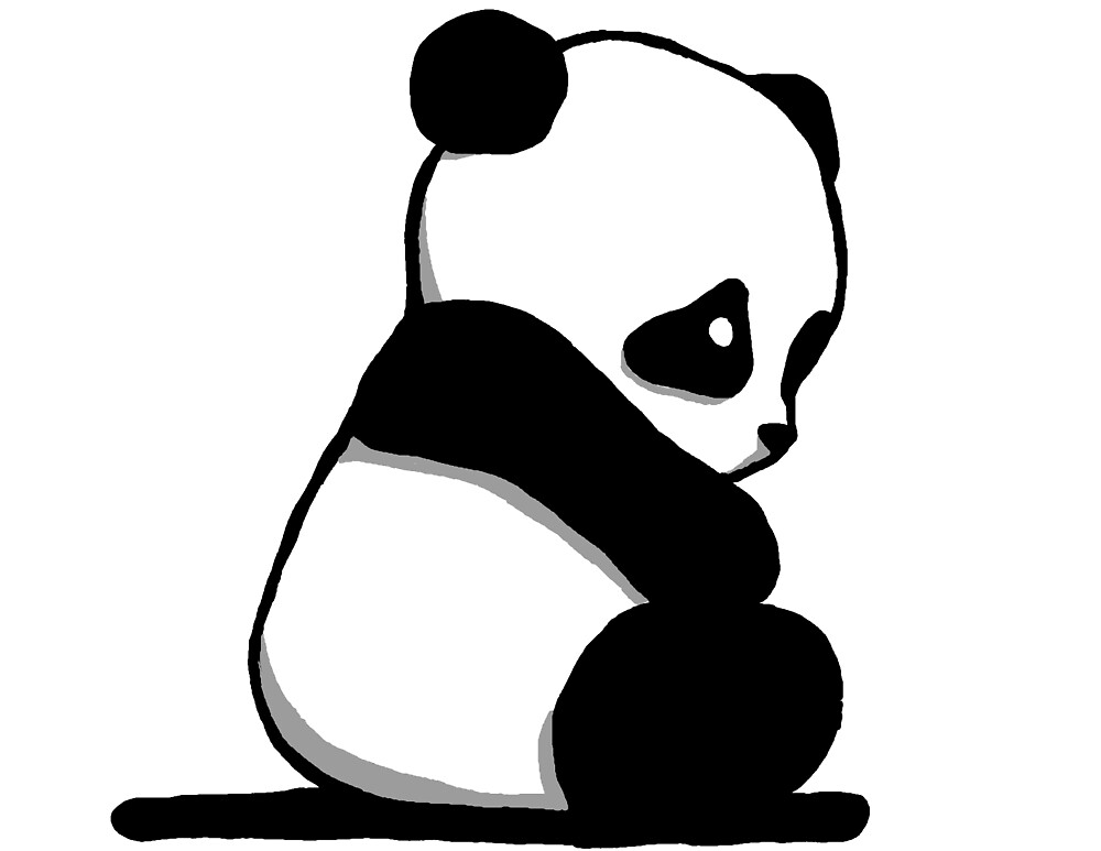 "Sad panda, drawing" by nijess | Redbubble