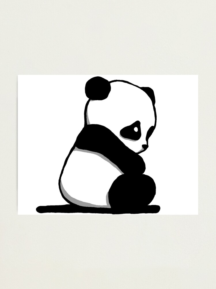 "Sad panda, drawing" Photographic Print by nijess | Redbubble