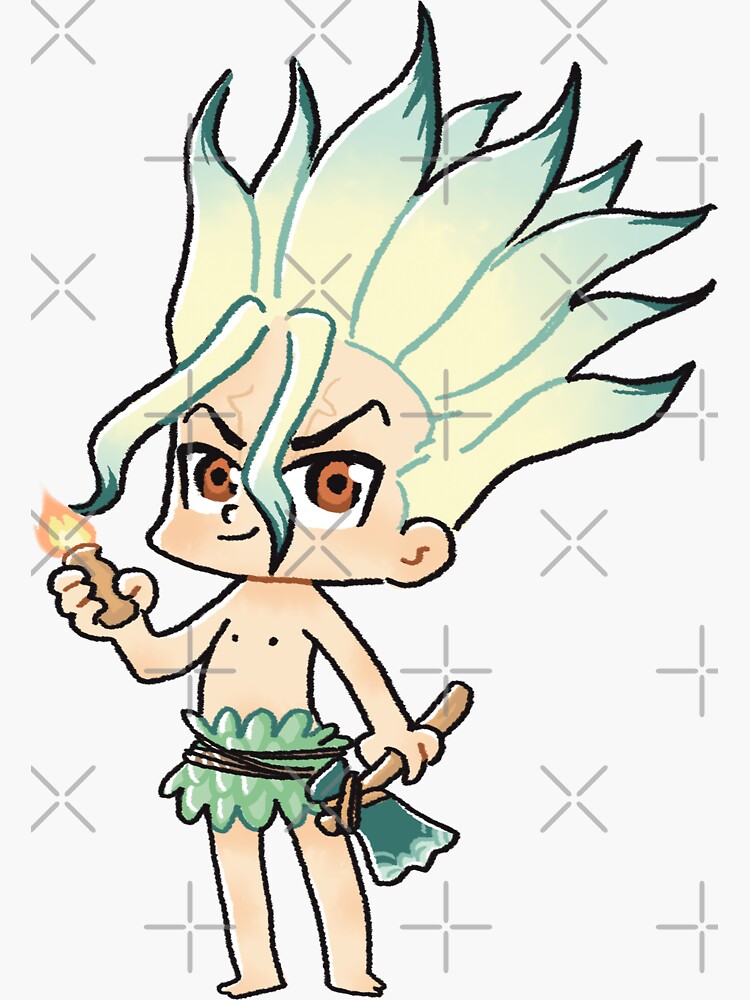 "Chibi Senku Stone " Sticker by Libou | Redbubble