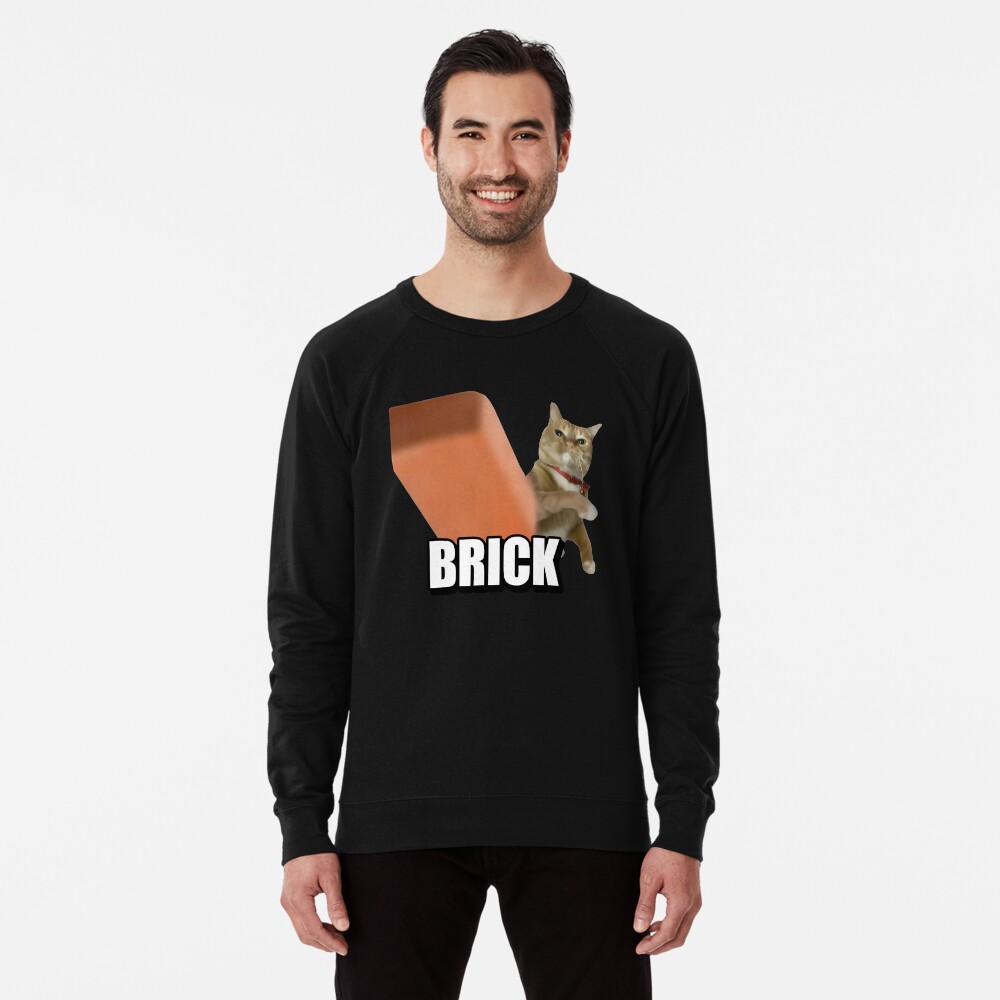"Funny Cat Throwing Brick Meme" Sticker for Sale by MemishDesign ...