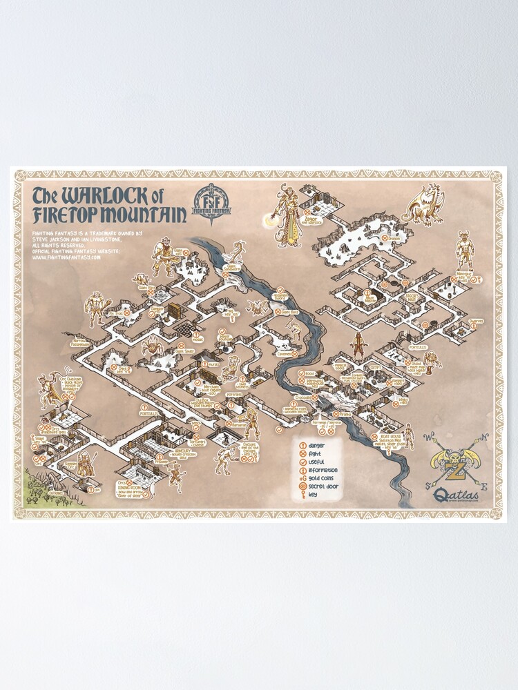 "Fighting Fantasy - The Warlock of Firetop Mountain - Gamebook Map ...