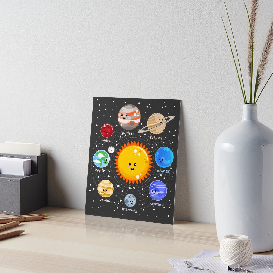 "Solar system happy Kawaii style" Poster for Sale by Krokoneil | Redbubble