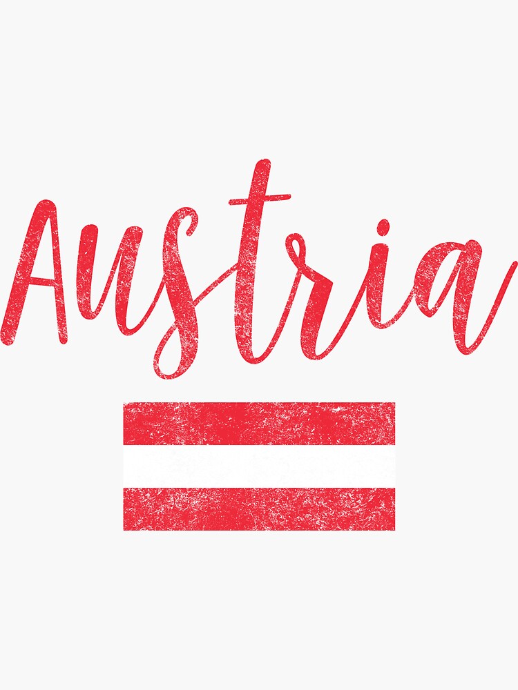 "Austria Flag Vintage Handwriting Style" Sticker for Sale by ...