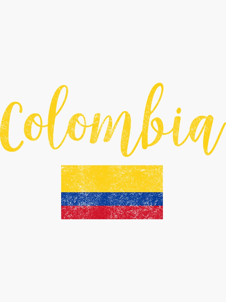 "Colombia Flag Vintage Handwriting Style" Sticker for Sale by ...