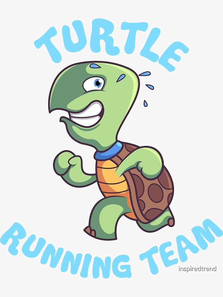 "Turtle Running Team Run Marathons Sport Athletics " Sticker for Sale ...