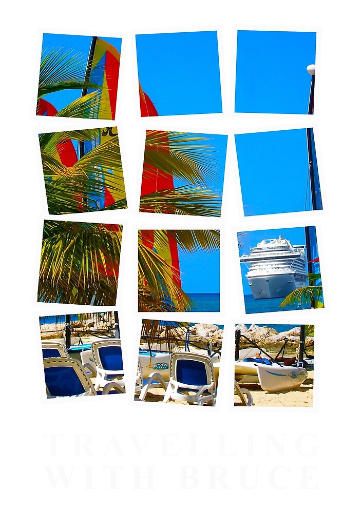 "Bahamas Beach Photo Collage Travelling With Bruce Logo " by Bruce ...