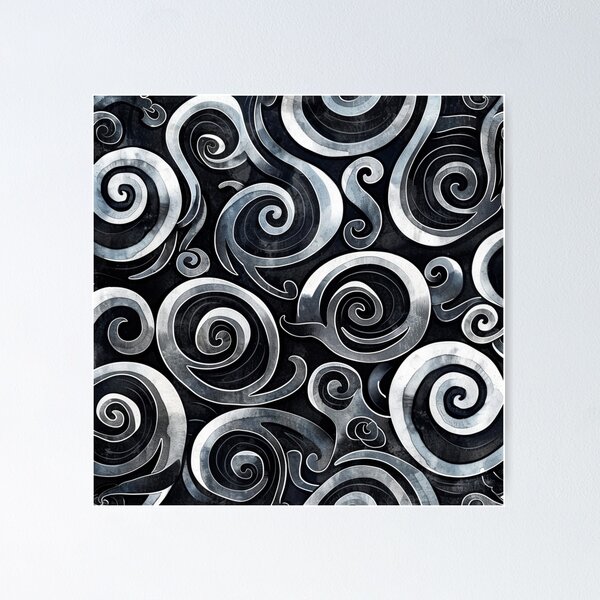 "New Zealand Māori Paua Pattern Koru Design 359" Poster for Sale by ...