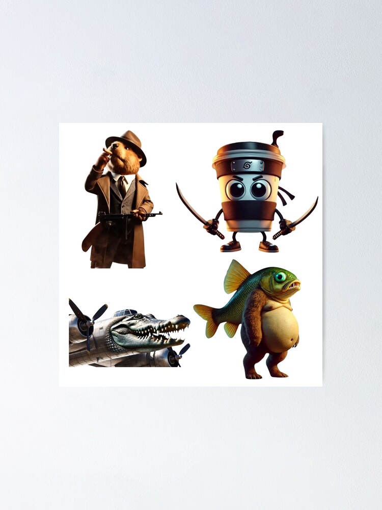 "Italian Brainrot Sticker Pack 3" Poster for Sale by LookinFreshh ...