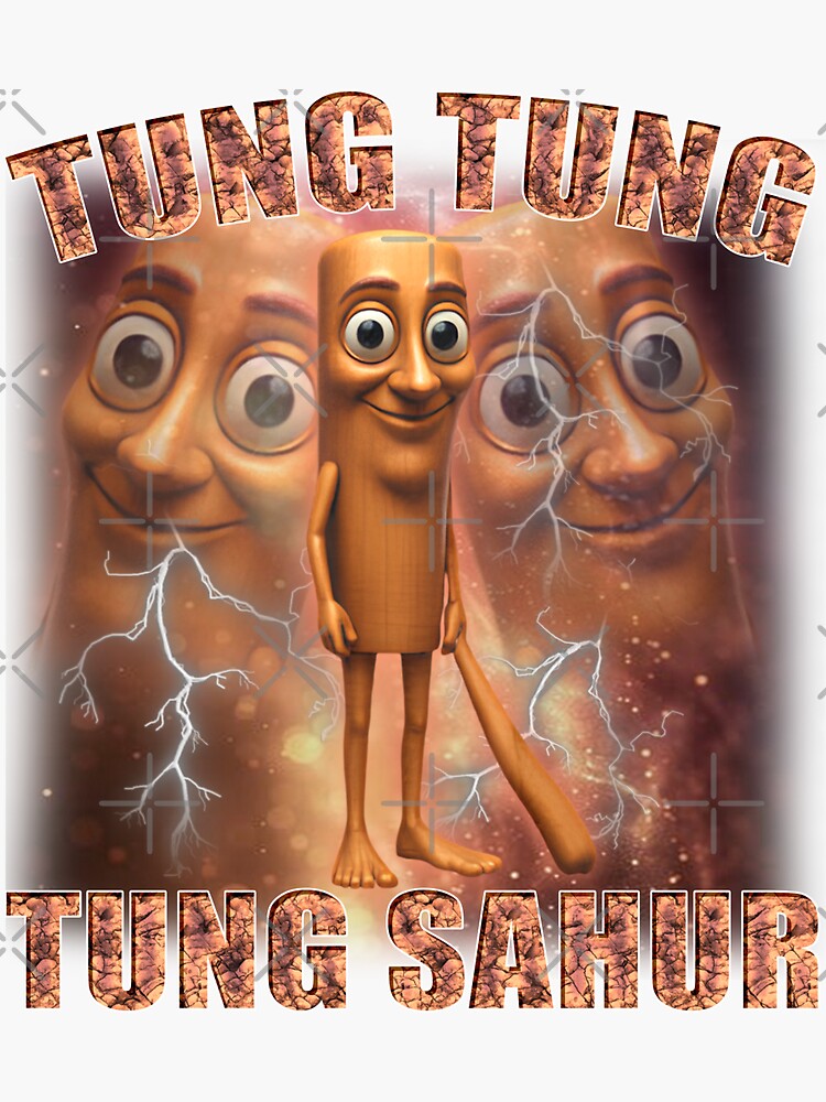 "Tung Tung Tung Sahur Funny Ramadan Meme Baseball Bat" Sticker for Sale ...