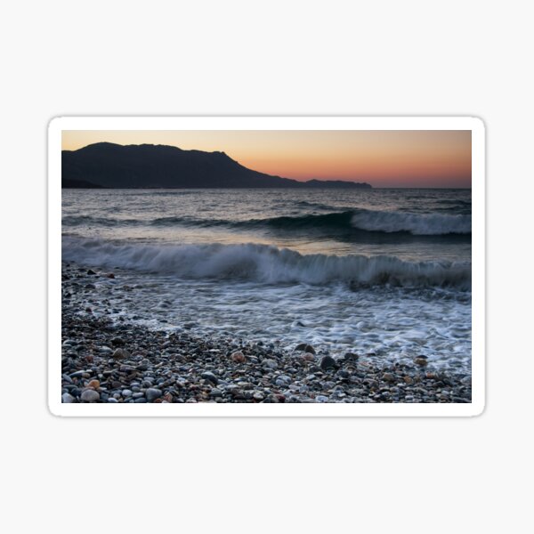 "Kissamos Sunset on the Rocks" Sticker for Sale by Kasia-D | Redbubble