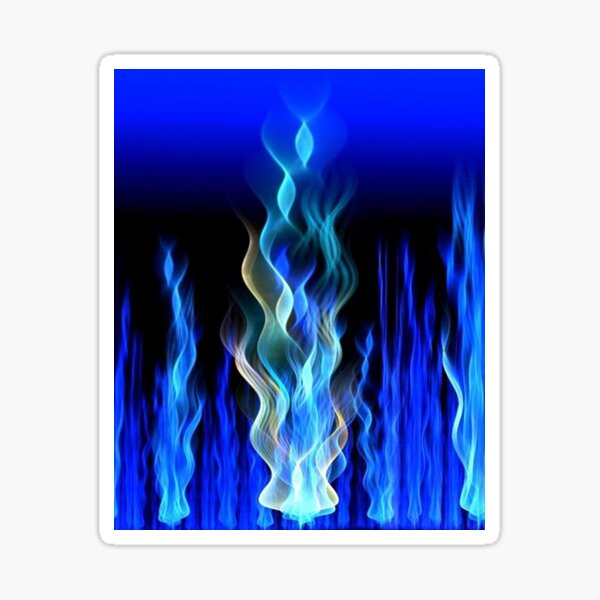 "Blue Flames Neon" Sticker for Sale by leen12 | Redbubble