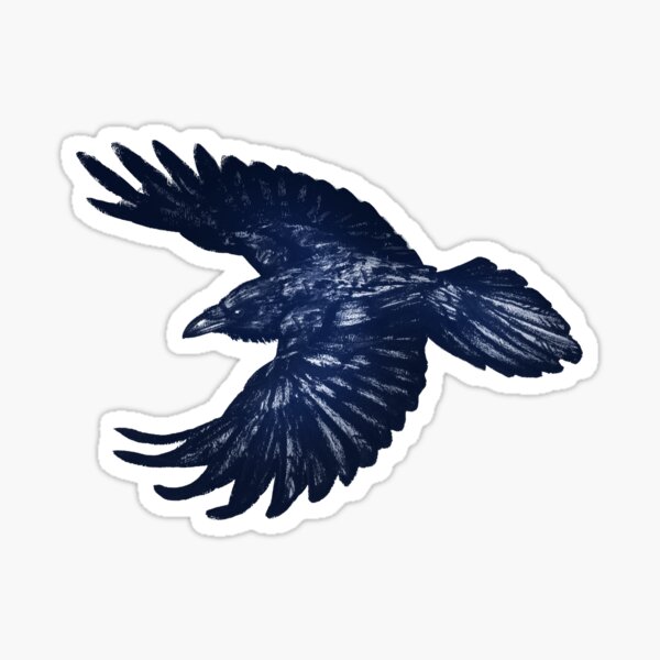 "Flying Raven" Sticker by GaiaSorrentino | Redbubble