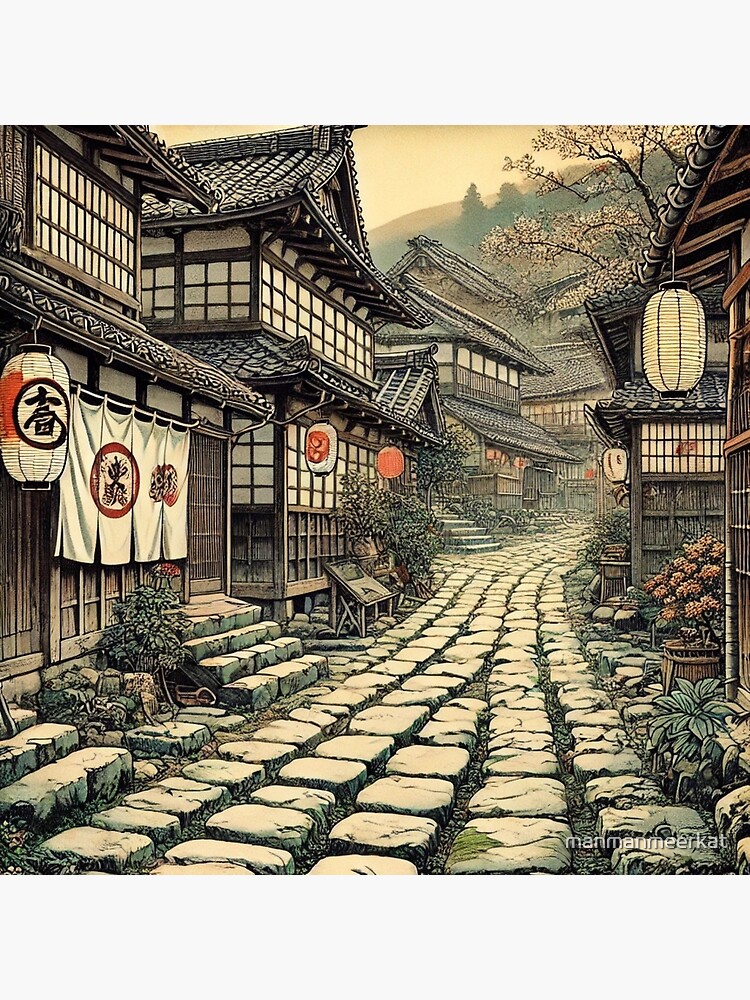 "Quiet Stone Path Through Edo Town - Japanese Historical Street ...