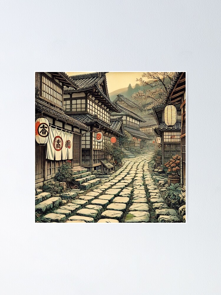 "Quiet Stone Path Through Edo Town - Japanese Historical Street ...