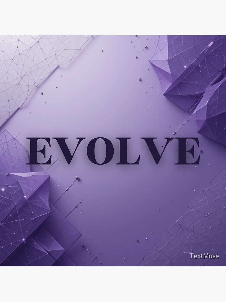 "Minimalist Evolve Wall Art | Purple Innovation Word | Creative Office ...