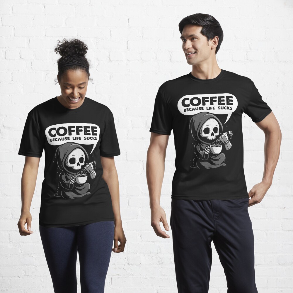 "Coffee Because Life Sucks – Grim Reaper Brew" Sticker for Sale by ...