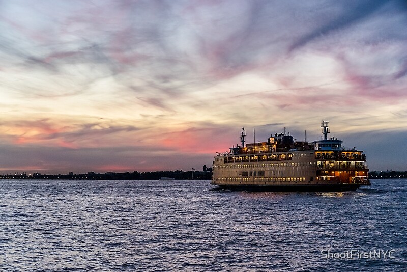 "Red Sky Ferry" by ShootFirstNYC | Redbubble
