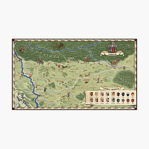 "SYMBAROUM GRAND DUCHY NARUGOR REGION MAP HERALDRY" Photographic Print ...