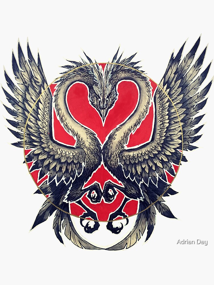 "Mythical Twin Phoenix " Sticker by AlustrielDay | Redbubble