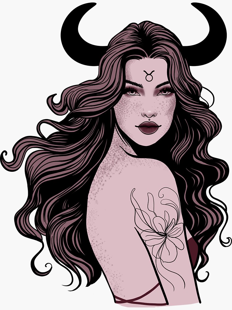 "Talia the Taurus V2 - Powder Blush" Sticker for Sale by maryam ...