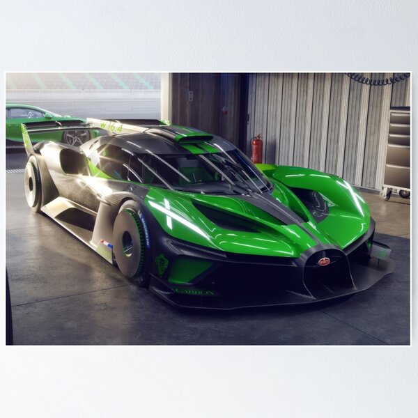 "Green Bugatti Bolide Photo Poster" Poster for Sale by KunstInInkt ...