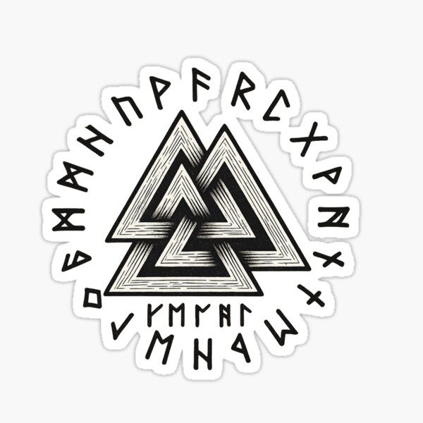 "Valknut Rune Circle – Norse Warrior Tattoo Design of Strength and ...