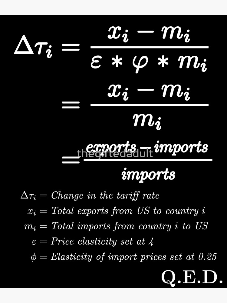 "Tariff : Trump Reciprocal Tariffs Formula Proof Political Humour ...