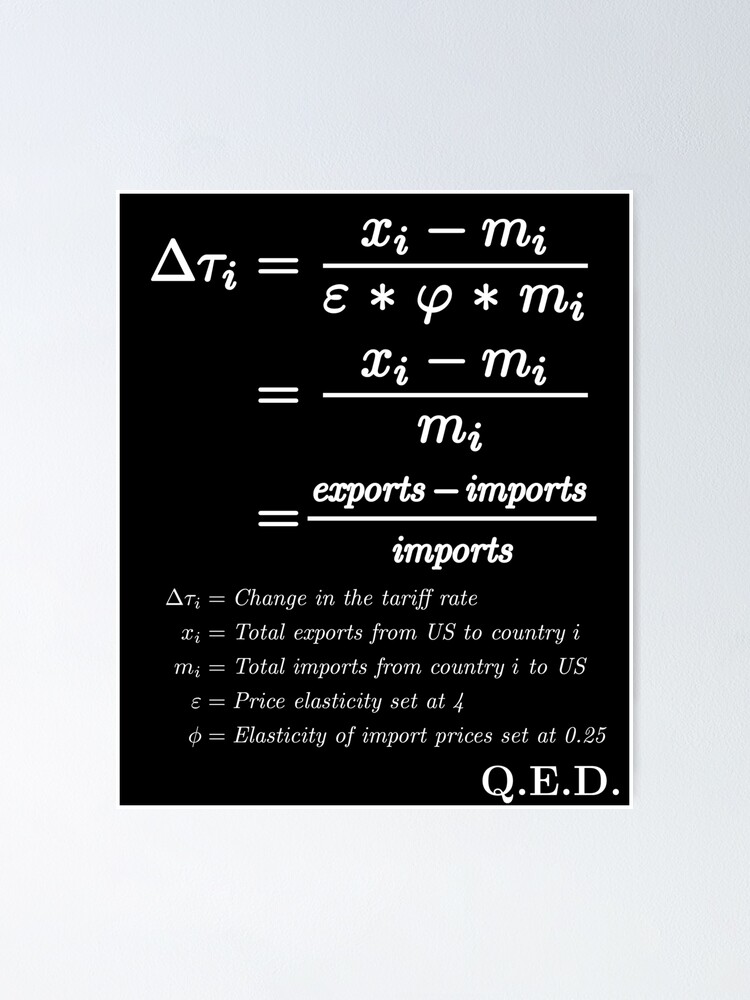 "Tariff : Trump Reciprocal Tariffs Formula Proof Political Humour ...