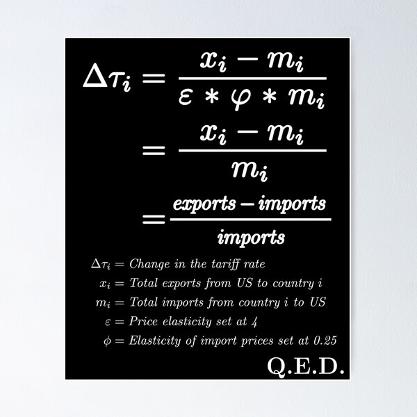 "Tariff : Trump Reciprocal Tariffs Formula Proof Political Humour ...