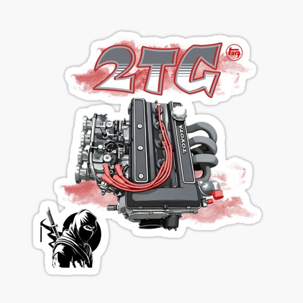 "Toyota JDM Motor 2TG, Old School Engineering" Sticker for Sale by ...