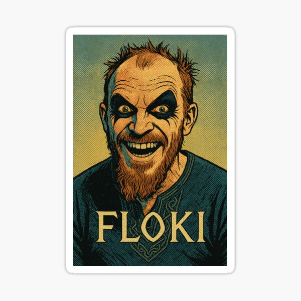 "Vikings Series Floki" Sticker by antoinweg | Redbubble