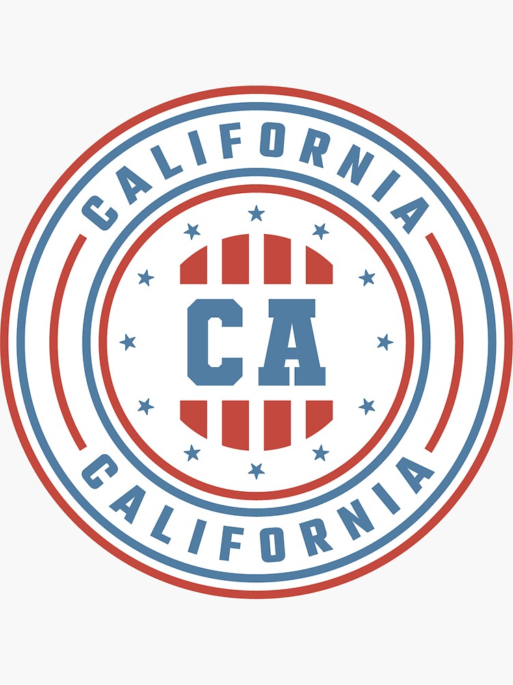 "California circle stamp badge" Sticker for Sale by imamsoe | Redbubble