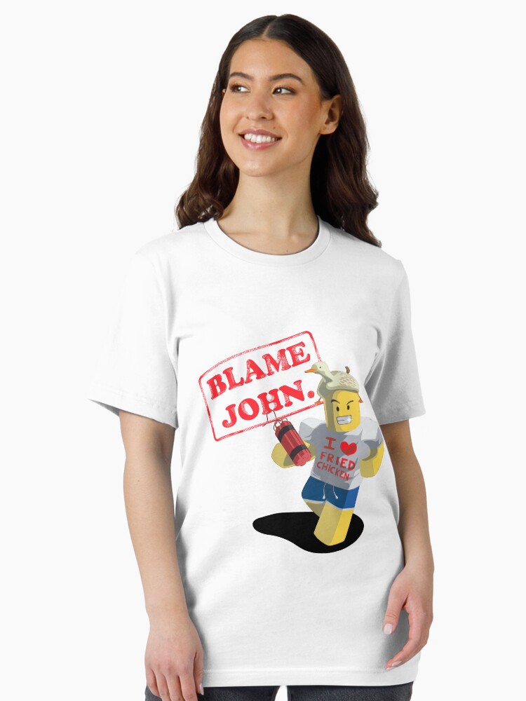 "Blame John Meme Roblox" Essential T-Shirt for Sale by DanielleBestOne ...