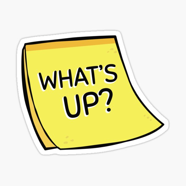 "What´s up? post it sticker " Sticker for Sale by bainermarket | Redbubble