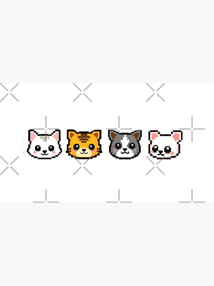 "Kawaii Pixel Cat Heads | 8-Bit Chibi Kitty Collection for Sticker ...