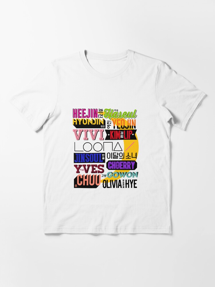 "LOONA Font Collage 2" T-shirt for Sale by skeletonvenus | Redbubble ...