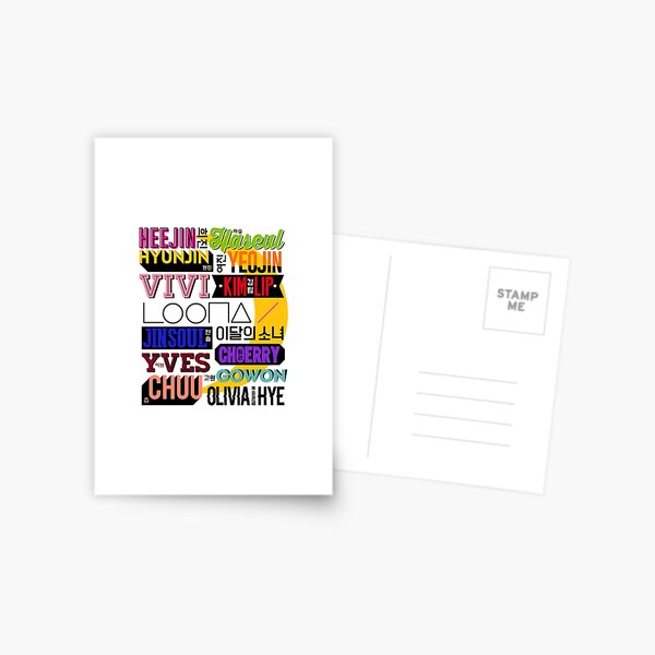 "LOONA Font Collage 2" Postcard by skeletonvenus | Redbubble