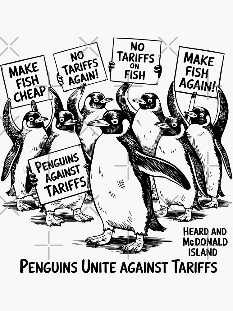 "Penguins Against Tariffs – Funny Protest Animal Design from Heard ...