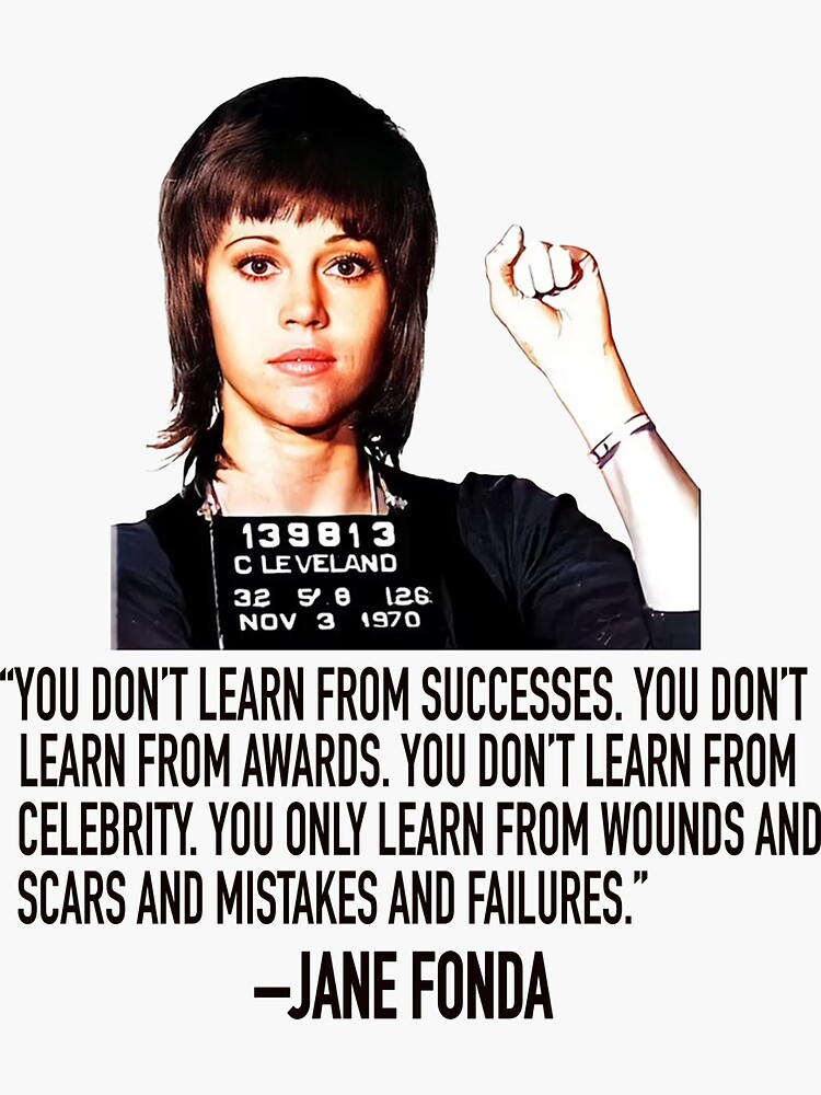 "JANE FONDA MUGSHOT QUOTE" Sticker for Sale by AltPunkDesigns | Redbubble