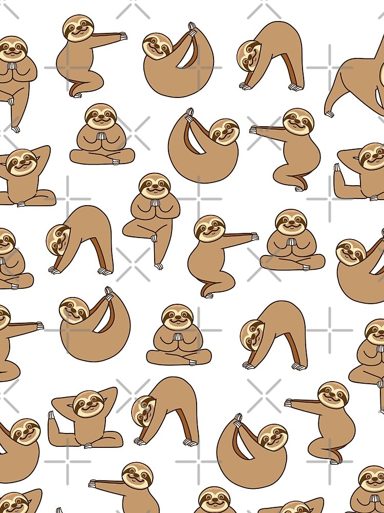 "Cute Sloth Yoga Poses" Drawstring Bag for Sale by plushism | Redbubble