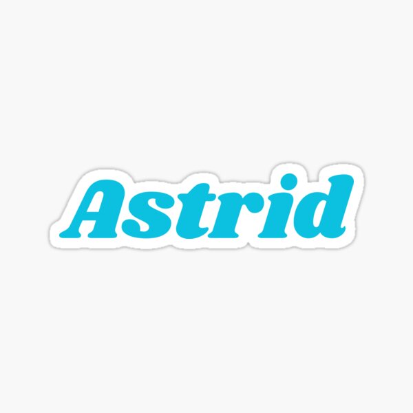 "Astrid, Blue Font" Sticker for Sale by RedParker | Redbubble