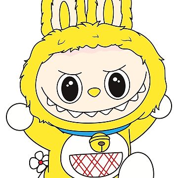 "Labubu as Doraemon: A Kawaii and Surprising Crossover" Sticker by ...