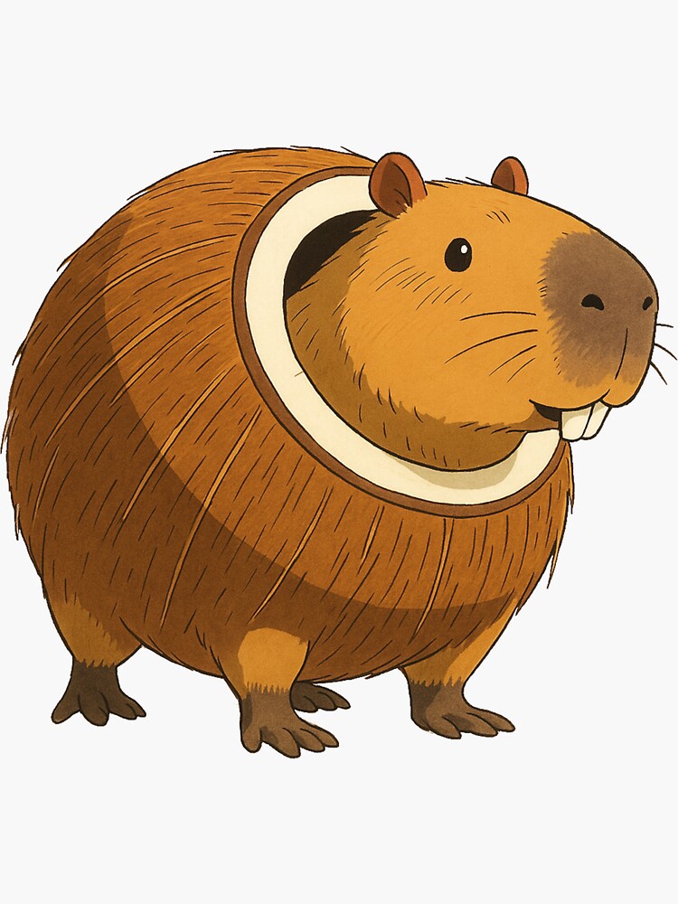 "Italian Brainrot Capybara: Capybarello Cocosini Cartoon " Sticker for ...