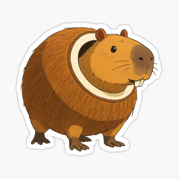 "Italian Brainrot Capybara: Capybarello Cocosini Cartoon " Sticker for ...
