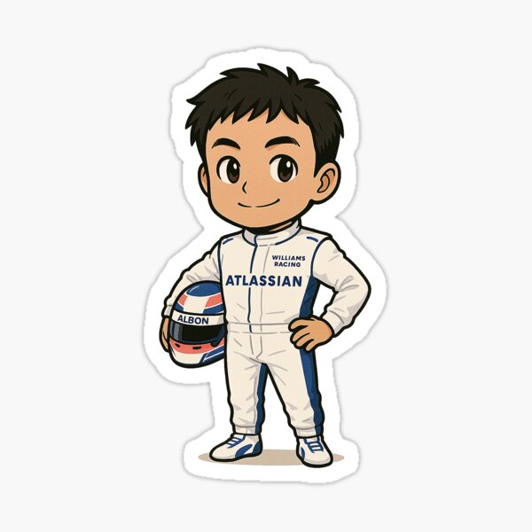 "Chibi Alex Albon F1 Sticker – Williams Racing" Sticker for Sale by ...