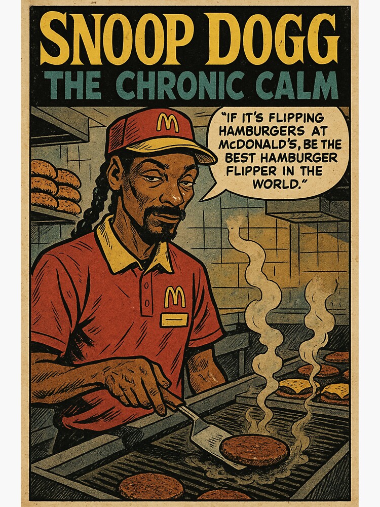 The Chronic Calm” Vintage Comic Poster | Snoop Dogg" Sticker for Sale ...