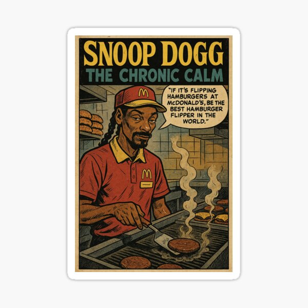 The Chronic Calm” Vintage Comic Poster | Snoop Dogg" Sticker for Sale ...