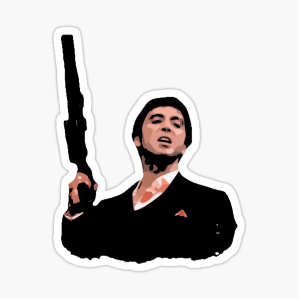 "Tony Montana" Sticker for Sale by UNK-Fatigues | Redbubble