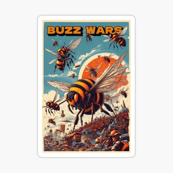 "Buzz Wars: Epic Bee Battle Poster" Sticker for Sale by pephung | Redbubble